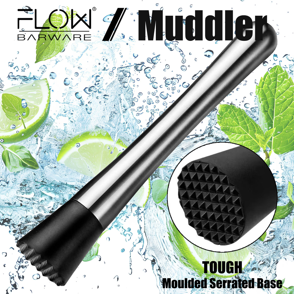 Cocktail Muddler, Steel Ice Crusher – FLOW Barware®