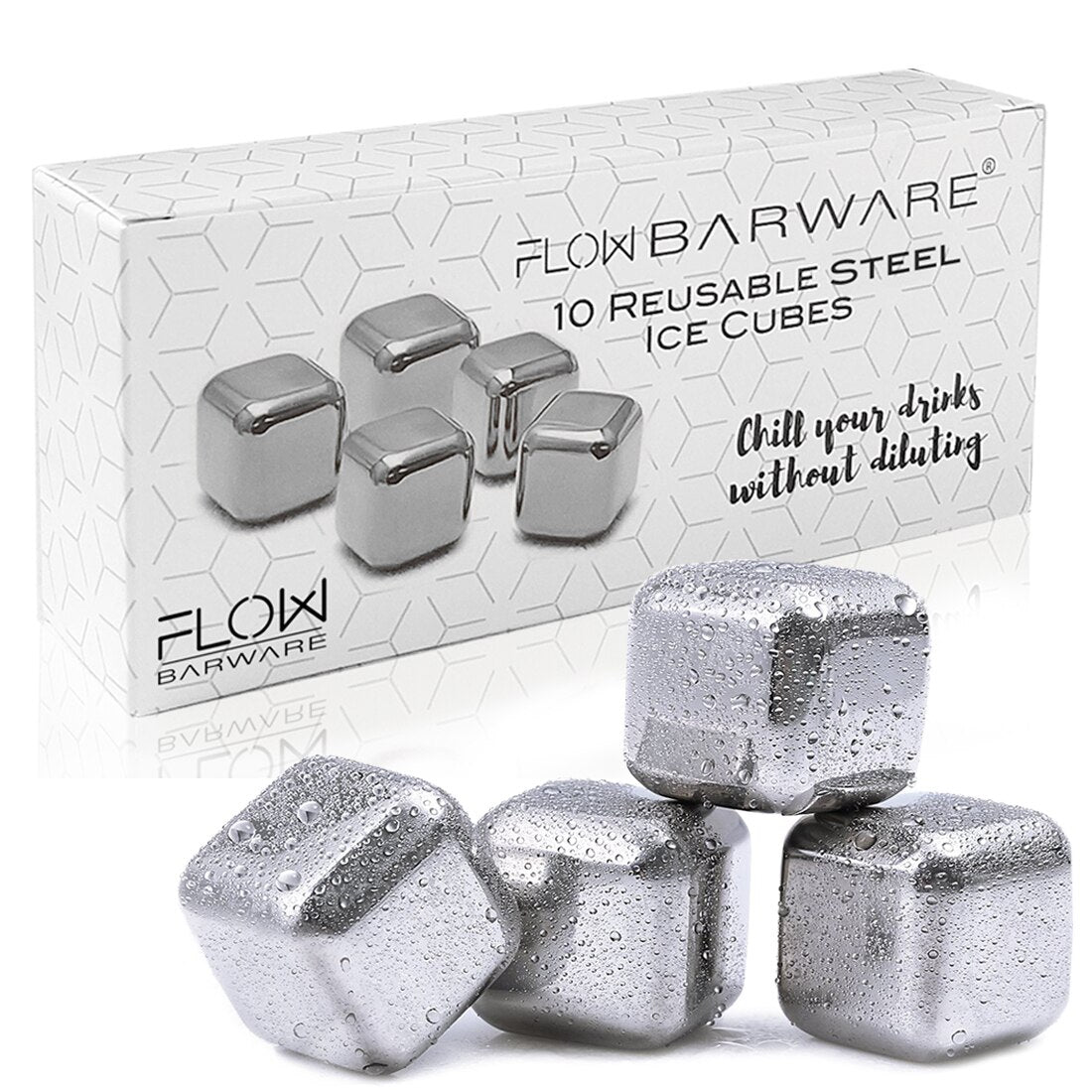 Stainless Steel Reusable Ice Cubes / Whisky Stones – FLOW Barware®