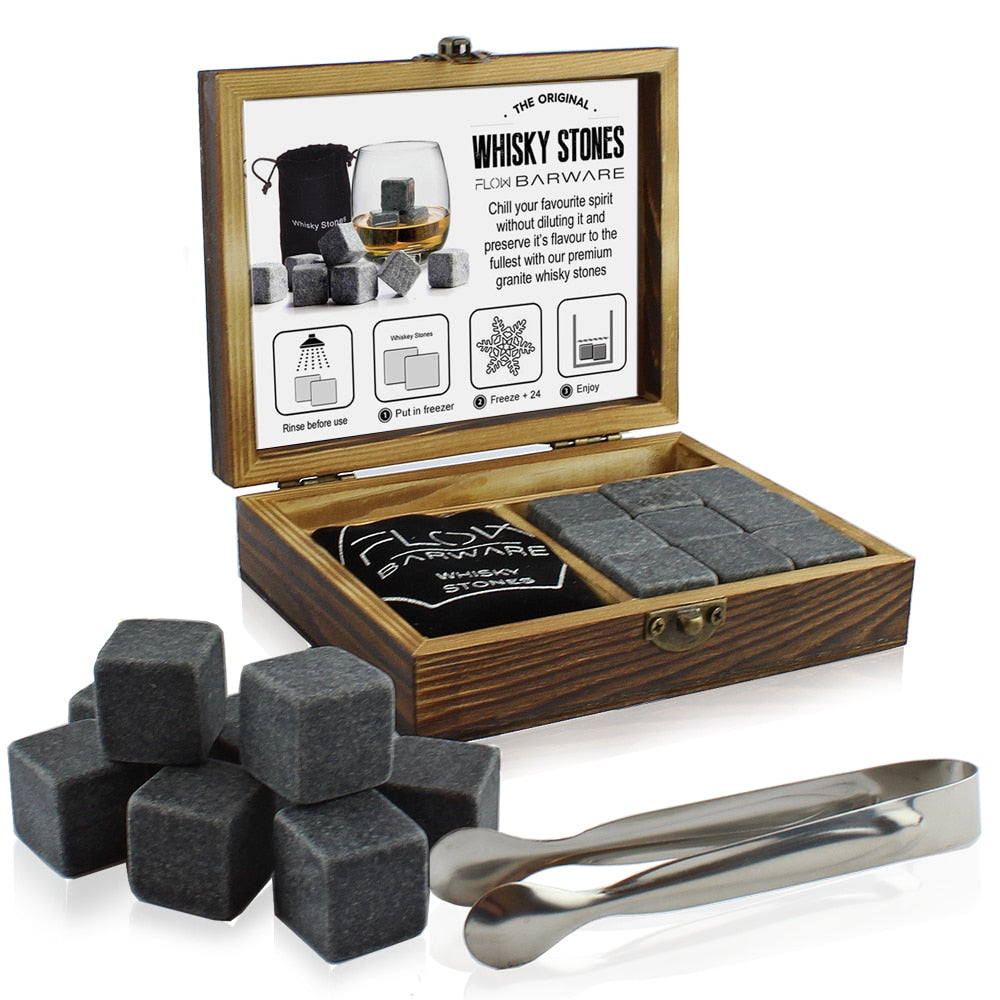 12 x Granite Whiskey Stones – FLOW Barware®