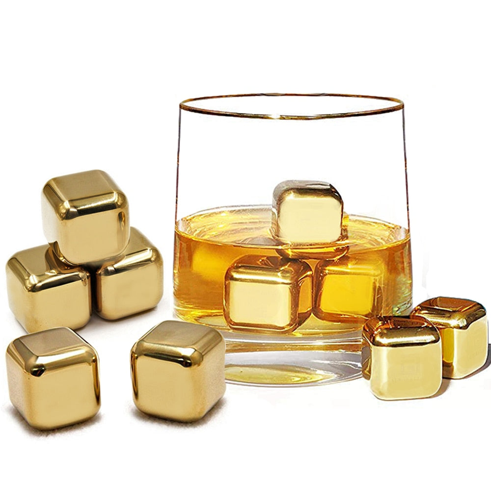 Gold Reusable Ice Cubes / Whisky Stones – FLOW Barware®