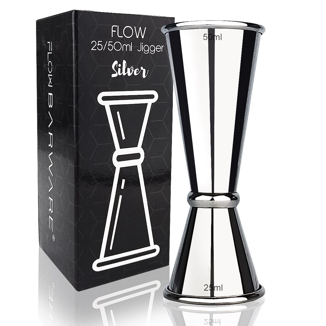 Silver Jigger Spirit Measure 25ml 50ml – FLOW Barware®