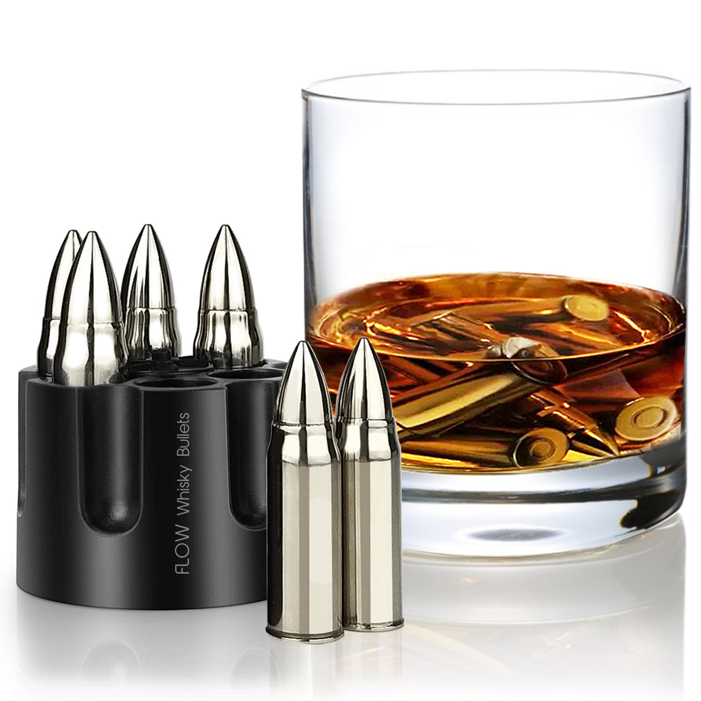 XL Whisky Bullets | Reusable Bullet Ice Cube Whiskey Stones – FLOW Barware®
